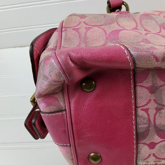 Coach | Bags | Coach Signature 286 Metallic Detail Satchel Handbag ...